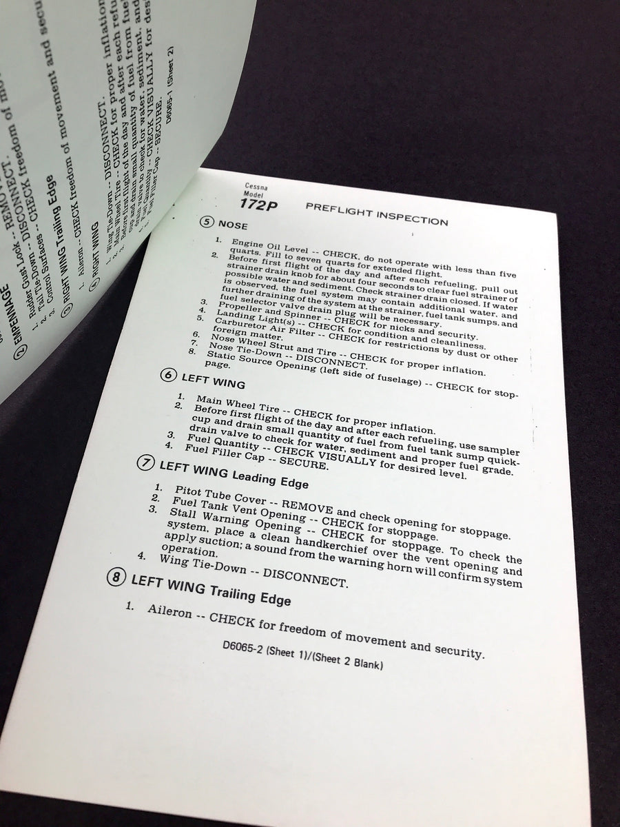 Cessna Model 172P PILOT’S CHECKLIST – PREFLIGHT INSPECTION – aviation ...